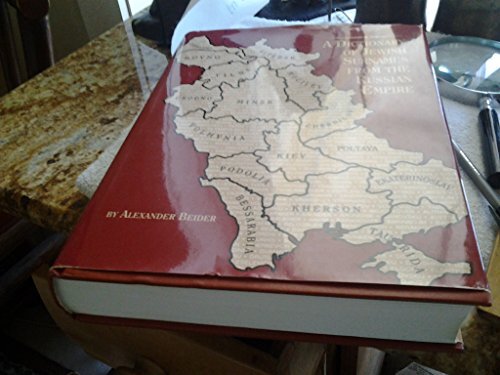 A DICTIONARY OF JEWISH SURNAMES FROM THE RUSSIAN EMPIRE By Alexander ...