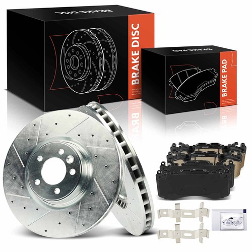 Front Drilled Brake Rotors & Ceramic Brake Pads for Land Rover Range ...
