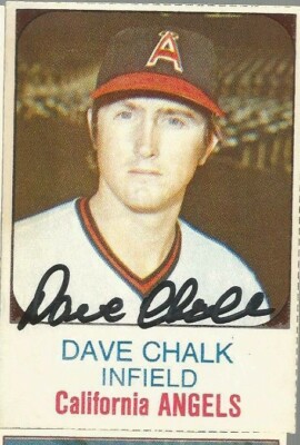 LOS ANGELES ANGELS DAVE CHALK SIGNED 1975 HOSTESS CARD #46 CALIFORNIA ...