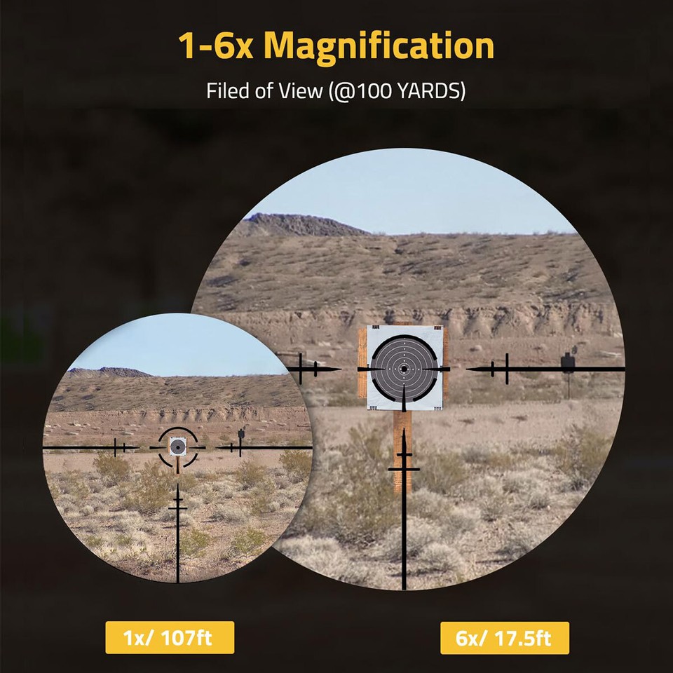 1-6x24 LPVO Rifle Scope R & G Dual Illumination Low Power Variable ...