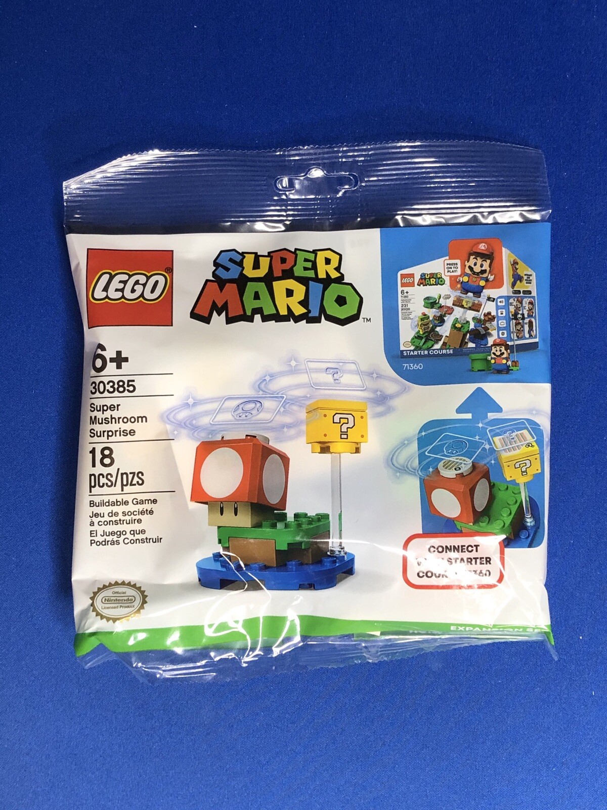 Sealed Lego 30385 Mario Polybag NIP Super Mushroom Surprise Polybag ...