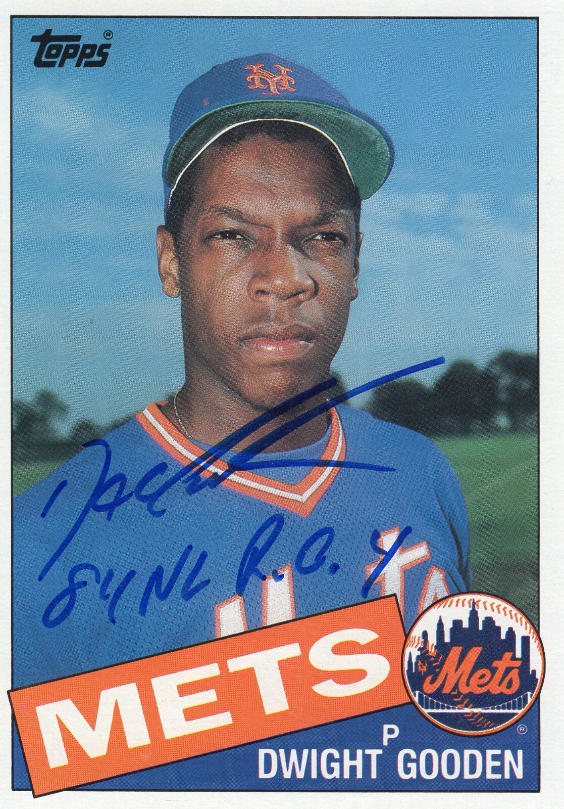 Dwight Doc Gooden Signed 1985 Topps Jumbo Rookie RC #7 Card Proof NY ...