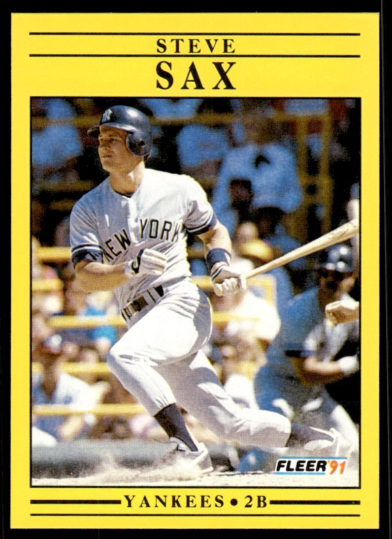 1991 Fleer Baseball Card Steve Sax New York Yankees #679 | eBay