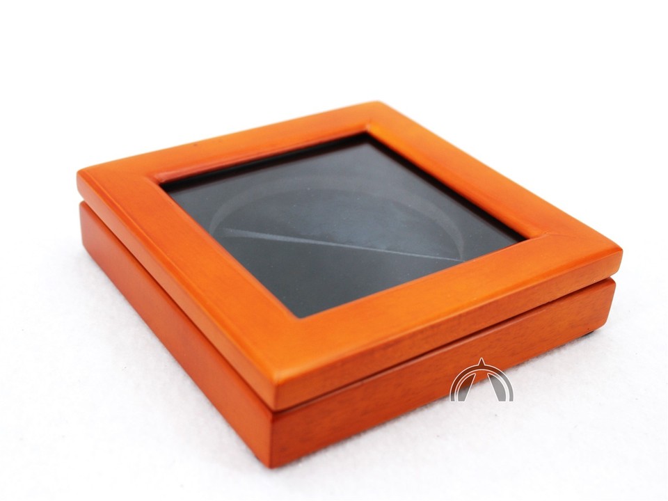 Cherry Finished Glass Top Wood Box for 5oz Silver America the Beautiful ...