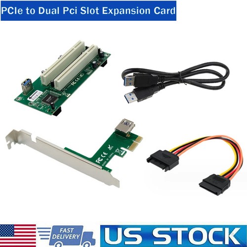 New PCI-Express to PCI Adapter Card PCIe to Dual Pci Slot Expansion ...