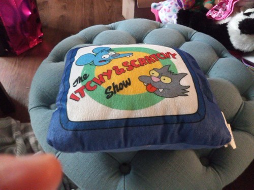 The Simpsons Itchy and Scratchy Show Pillow Universal Studios 12” Fox ...