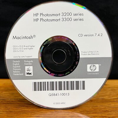 HP Photosmart 3200 3300 Series CD Version 7.4.2 Q5841-10013 For ...