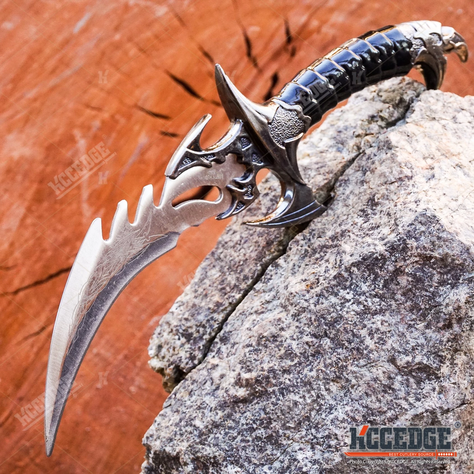 2pc MEDIEVAL KARAMBIT CLAW Knife Twin Set FIXED BLADE DAGGERS Sheath ...