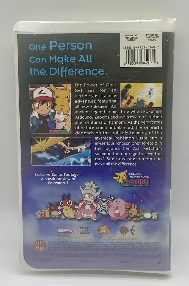 Pokémon the Movie 2000 (VHS, 2000, Clamshell) 85391862031 | eBay