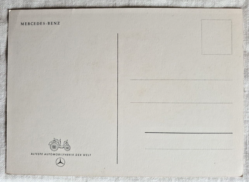 Vintage Mercedes Benz Advertising Postcard Benz Patent-Motorwagen 1888 ...