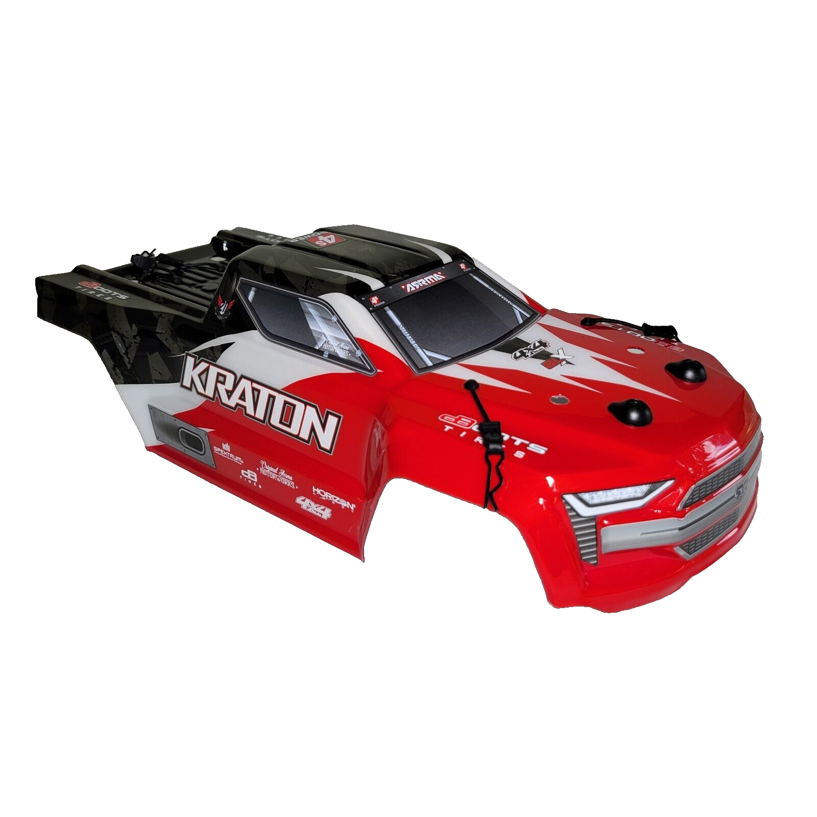 Arrma Kraton 4S V2 BLX Body Factory Painted Decaled Red Truck Clips 4X4 ...