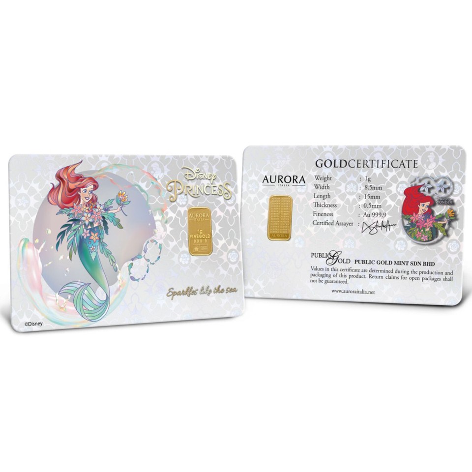 Princess Ariel 2 Limited Edition Gold Bar 1gram 999.9 FreeShip | eBay
