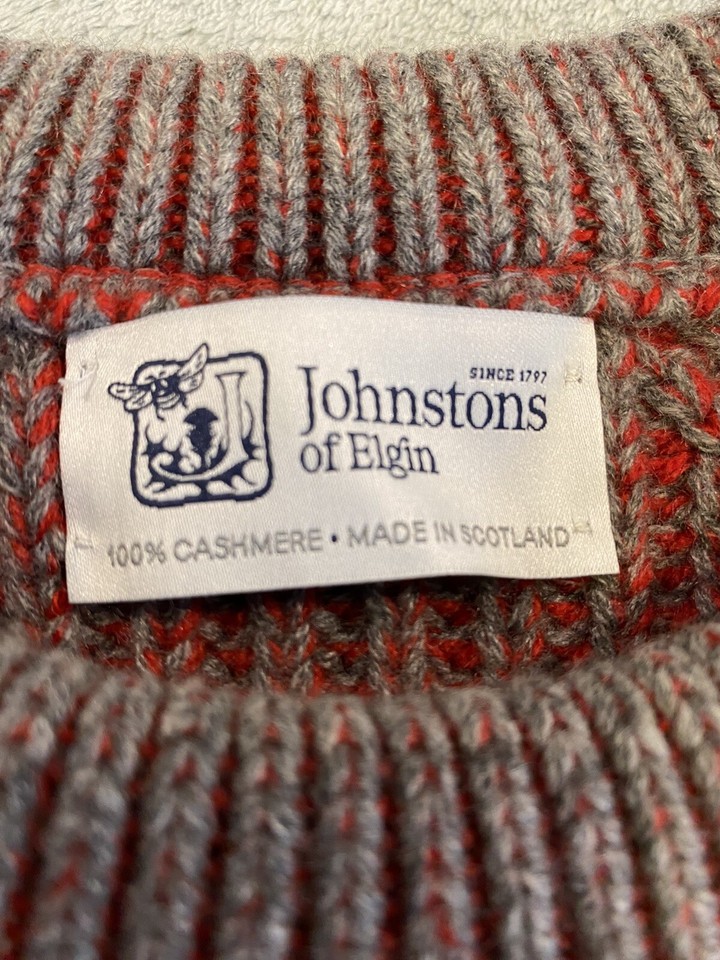 Johnstons Of Elgin Made in Scotland 100% pure cashmere crew neck sweater Large | eBay