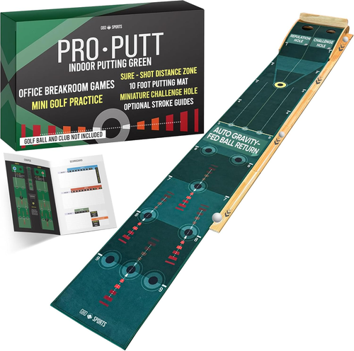 PRO PUTT 10 Foot Indoor Putting Green with Ball Return by GBD Sports ...
