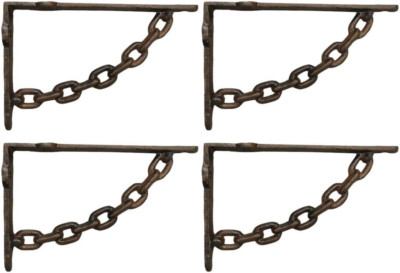 4 Cast Iron Rustic Chain Brackets Braces Bookshelf Brackets | eBay