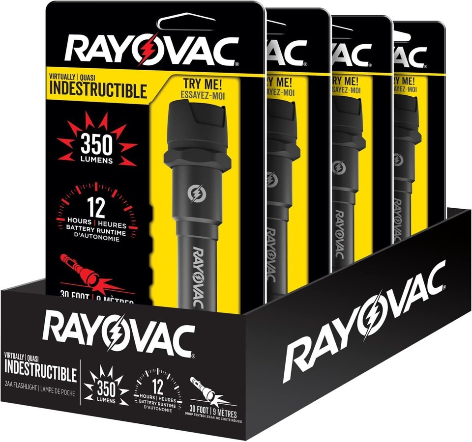 Rayovac Virtually Indescructible LED Tactical Flashlight, Bright Heavy ...
