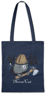 Norse Cat Stofftasche Einkaufstasche Vikings Katze Katzen Wikinger ...