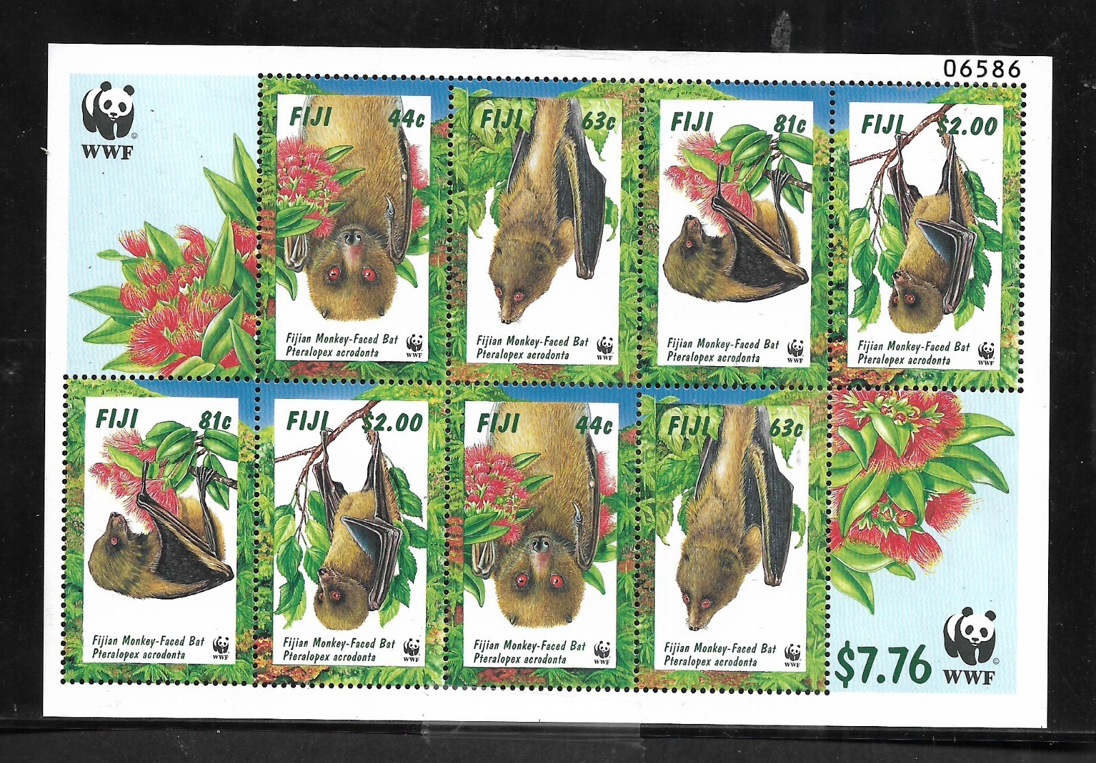 FIJI QEII COLLECTION 1997 MINT NEVER HINGED ** UM XF Fauna Bats WWF ...