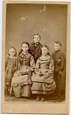 Children wit books Vintage CDV Photo | eBay