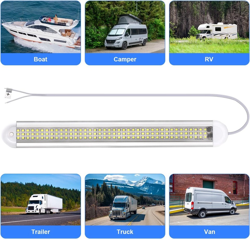 12V LED Interior Light Bar 120Leds 1800LM 8W DC 12 Volt Led Strip ...
