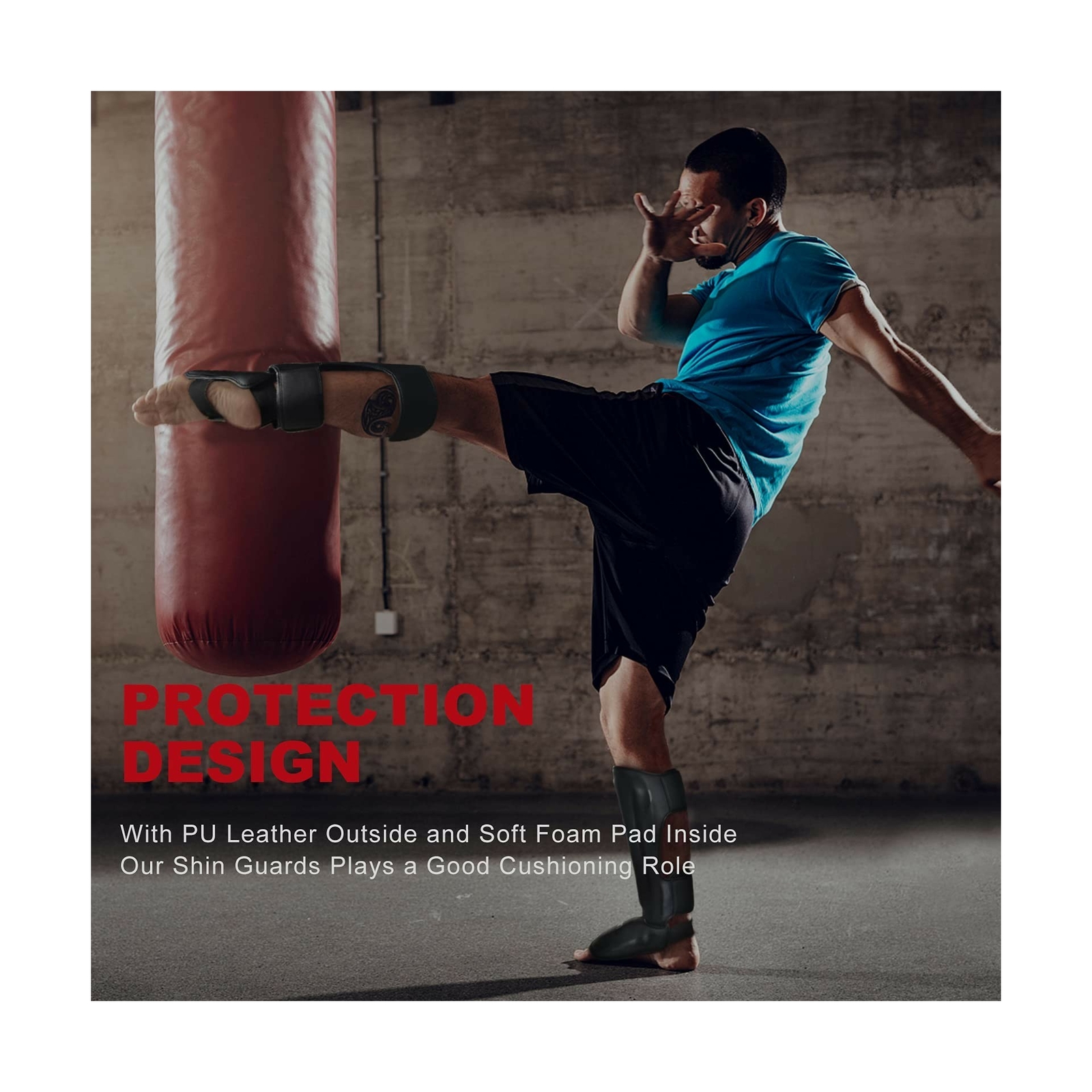 FIVING MMA Martial Arts Shin Guards – Padded, Adjustable Muay Thai Leg ...