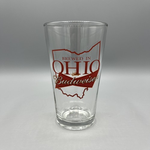 Budweiser Brewed in Ohio Pint 16 Oz. Beer Glass Columbus, Ohio Bud Logo ...