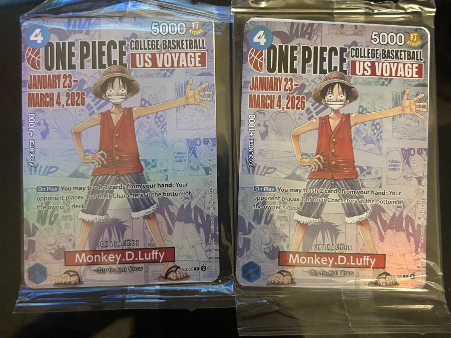 Two (2) One Piece Monkey.D.Luffy College Basketball US Voyage Promo ...