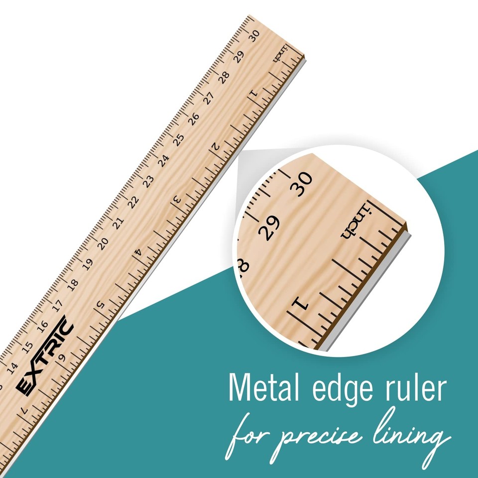 Rulers 12 Pack - Rulers 12 Inch, Wood Ruler with Metal Edge Great for ...