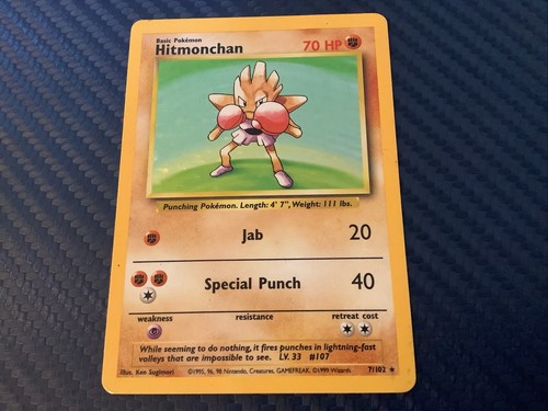 Hitmonchan 7/102 Base Set Holo Rare Vintage 1999 Pokemon Card | eBay