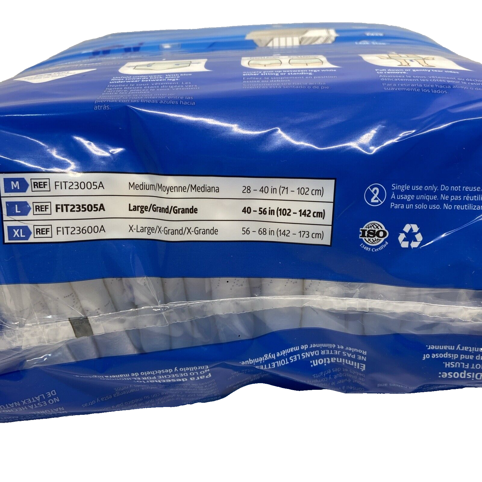 FitRight Ultra Underwear Size Large Fits 40"-56" Quantity of 20 | eBay