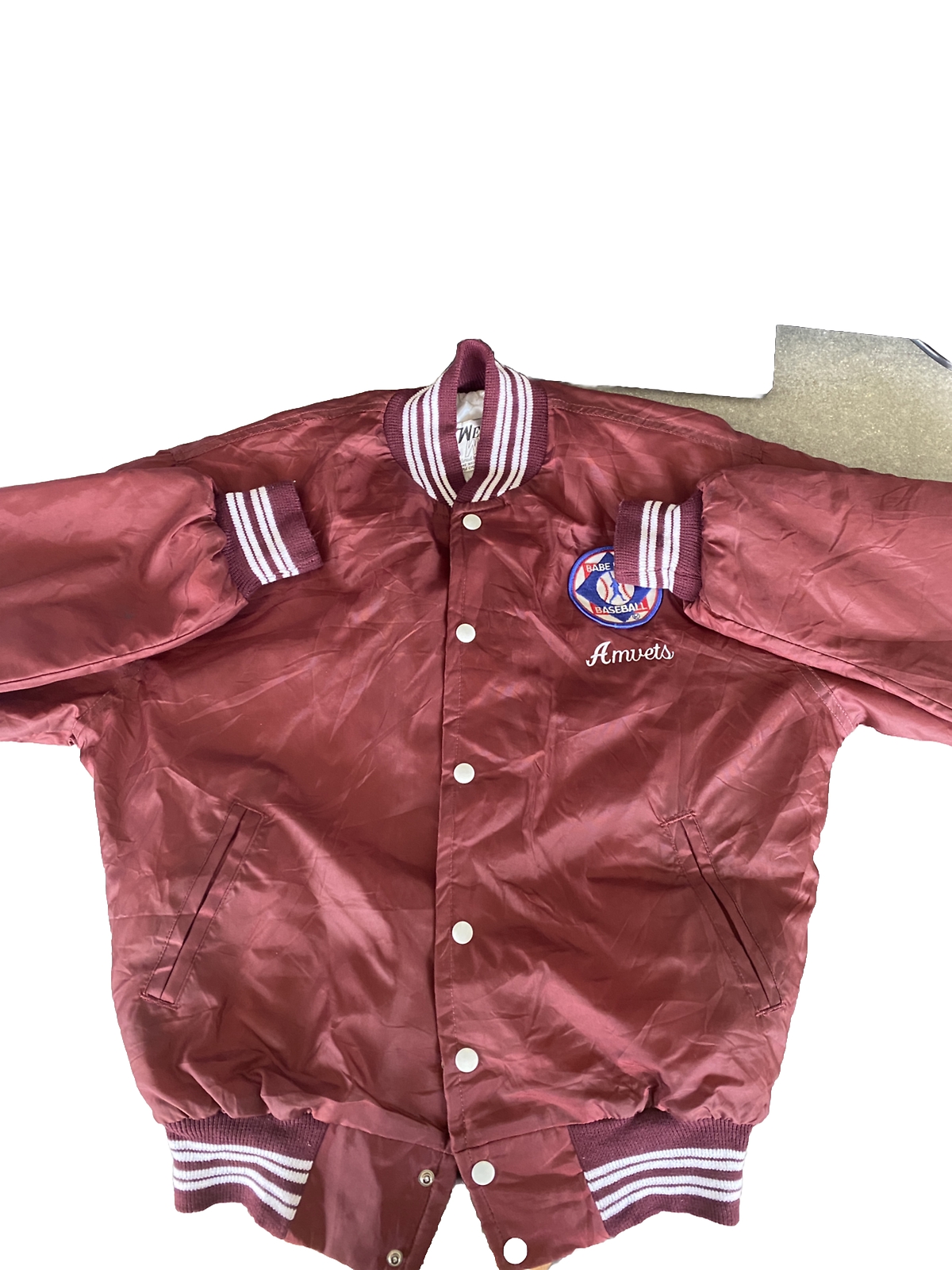 Vintage 90s Satin Bomber Jacket Baseball Made In USA - Gem
