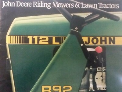 John Deere R92 S82 116H 111 112L 108 Lawn Tractor Color Sales Brochure ...