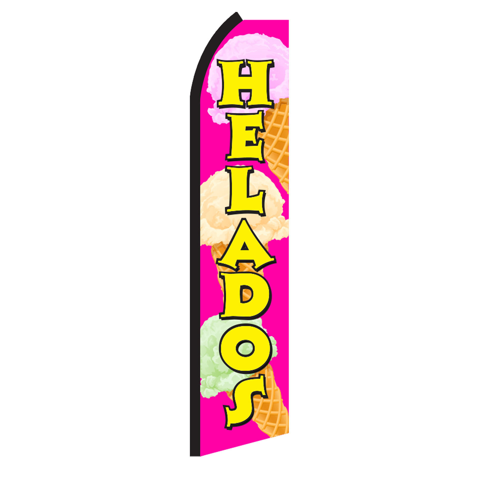 HELADOS Banner Flag Sign Pole only Swooper Tall Fleather Flutter 2.5 ...