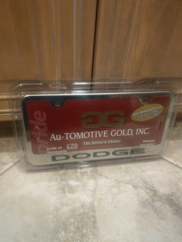 Dodge Lettering Logo Chrome & Black License Plate Frame Holder 2 Hole ...