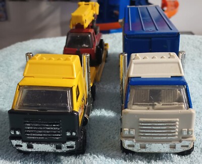 Lot Of 3 Vintage Tonka Blue Ribbon Farms,Flatbed Construction Tk & Boom ...