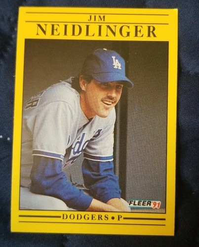 1991 Fleer Baseball Card #215 Jim Neidlinger Rookie Los Angeles Dodgers ...