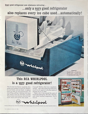 1963 Whirlpool Vintage Print Ad Refrigerator Replaces Every Ice Cube ...