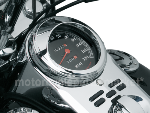 Chrome 5" Speedometer Speedo Trim Ring Visors For Harley Fatboy Softail ...