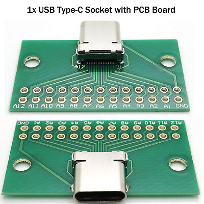 Durable USB Type-C Socket with PCB Board Replace 24P Socket Base Test ...