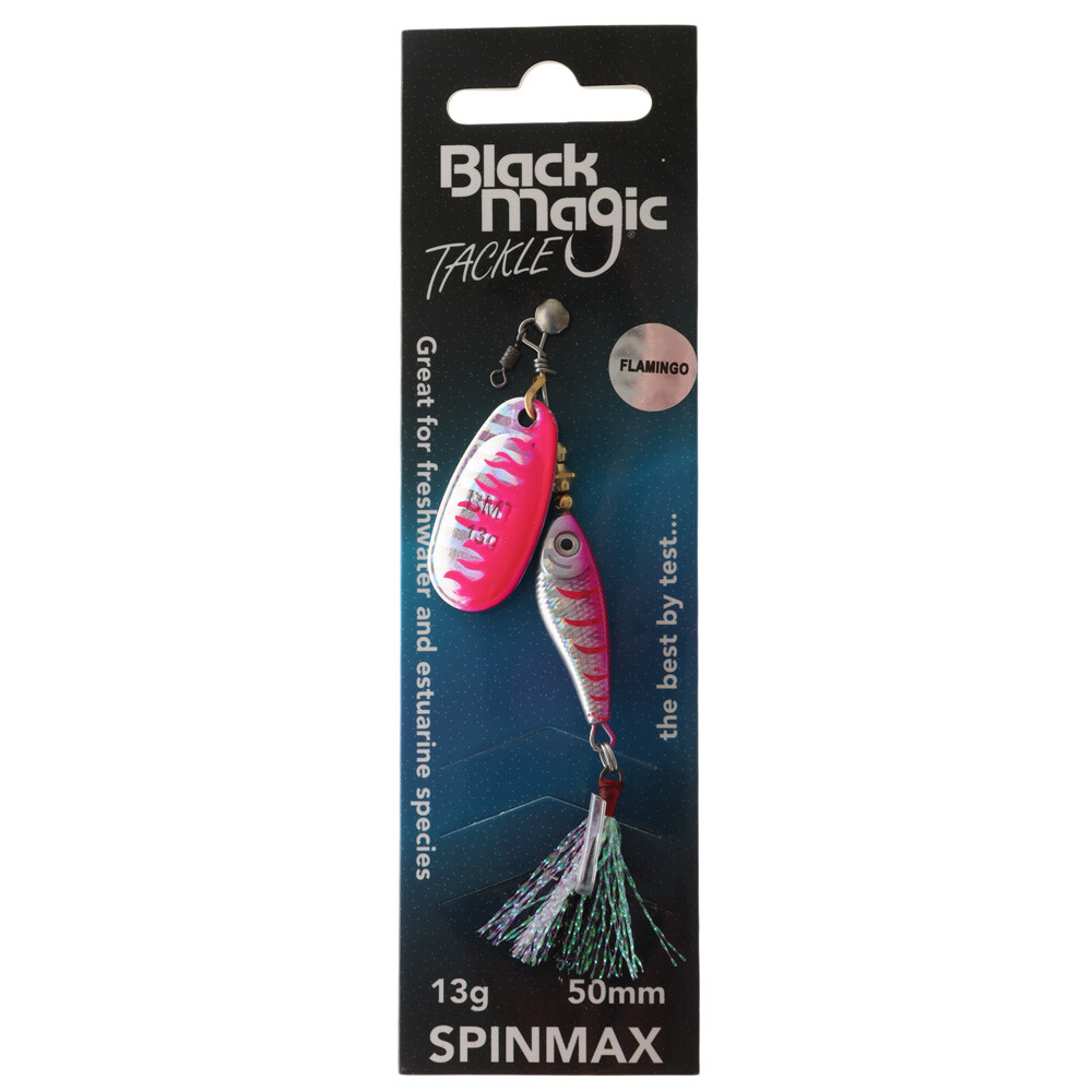 Black Magic Spinmax Spinner Lure 13g 50mm Flamingo | eBay Australia