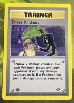1st Edition Erika’s Kindness Rare 103/132 - Gym Challenge - Near Mint ...