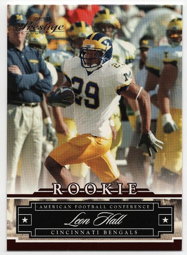 2007 Playoff Prestige Leon Hall #193 Rookie RC Cincinnati Bengals | eBay
