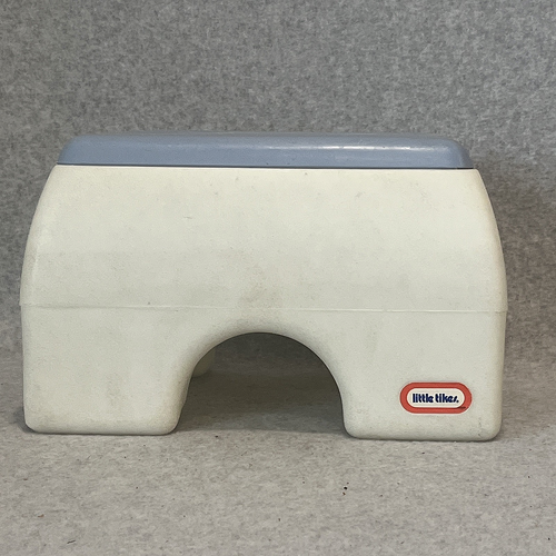 VTG 1985 Little Tikes Child Step Stool Bathroom Teal White Blue Made in ...