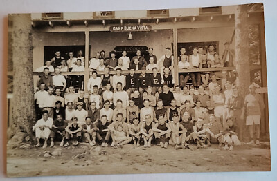 1920s RPPC YMCA MEN'S CAMP BUENA VISTA SANDY ISLAND LAKE WINNEPESAUKEE ...