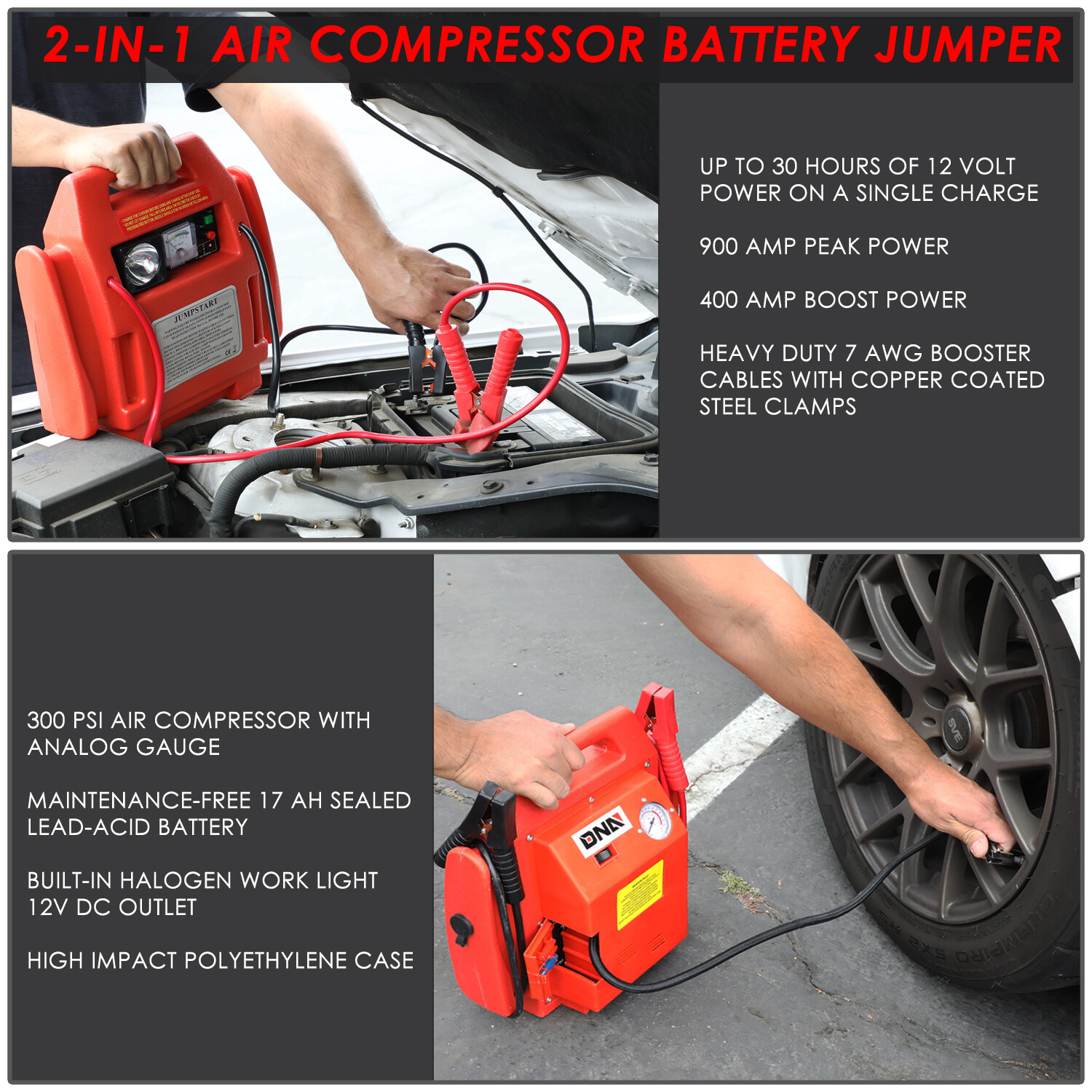 12V 900A Portable Emergency Rechargeable Car Battery Jump Starter Power Pack | eBay
