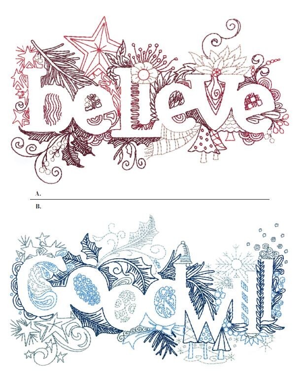 Negative Space Christmas Anita Goodesign Machine Embroidery Design CD ...