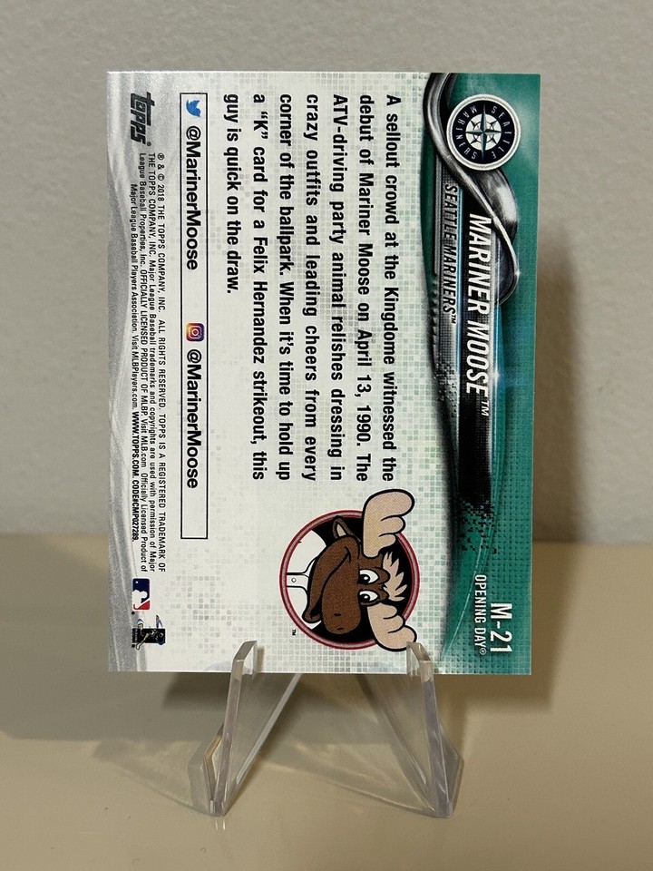 2018 Topps Opening Day Mascot Baseball Card Mariner Moose #M-21 Seattle ...