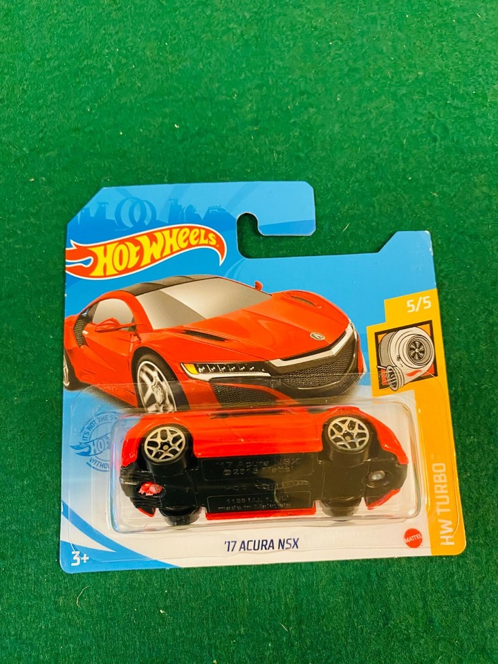 HOT WHEELS 2017 ACURA NSX HONDA RED HW TURBO 5/5 MINT SHORT CARD 128 ...