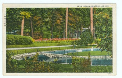 WINONA LAKE,INDIANA-SWAN LAGOON-W/B-PM1930-(IN-W#1) | eBay