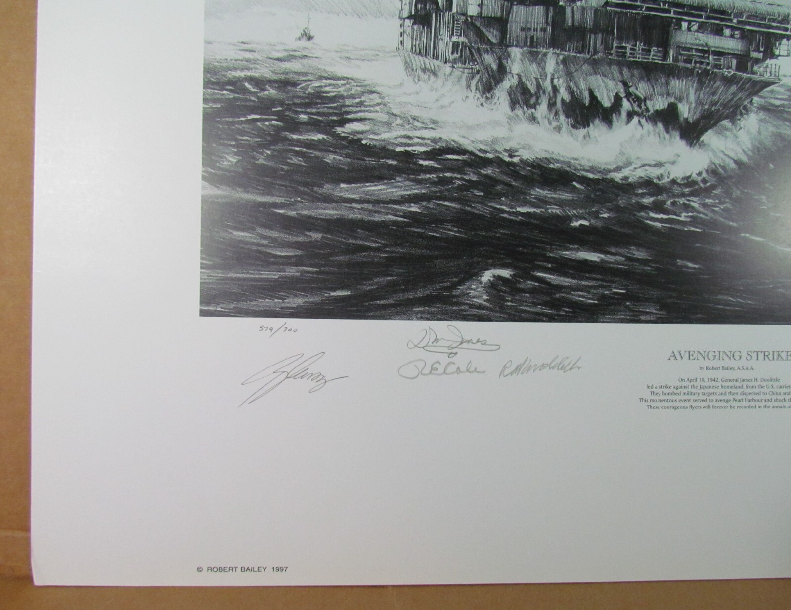 Avenging Strike by Robert Bailey s/n 579/700, 8 signatures of Doolittle ...